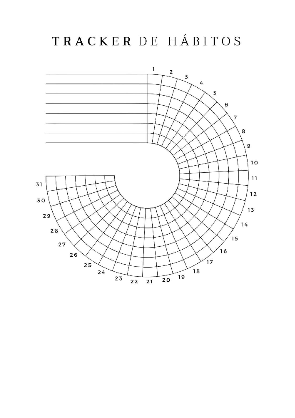 Habit tracker - Desarrollo Personal - TRACKER DE HÁBITOS 1 2 3 4 5 6 7 ...