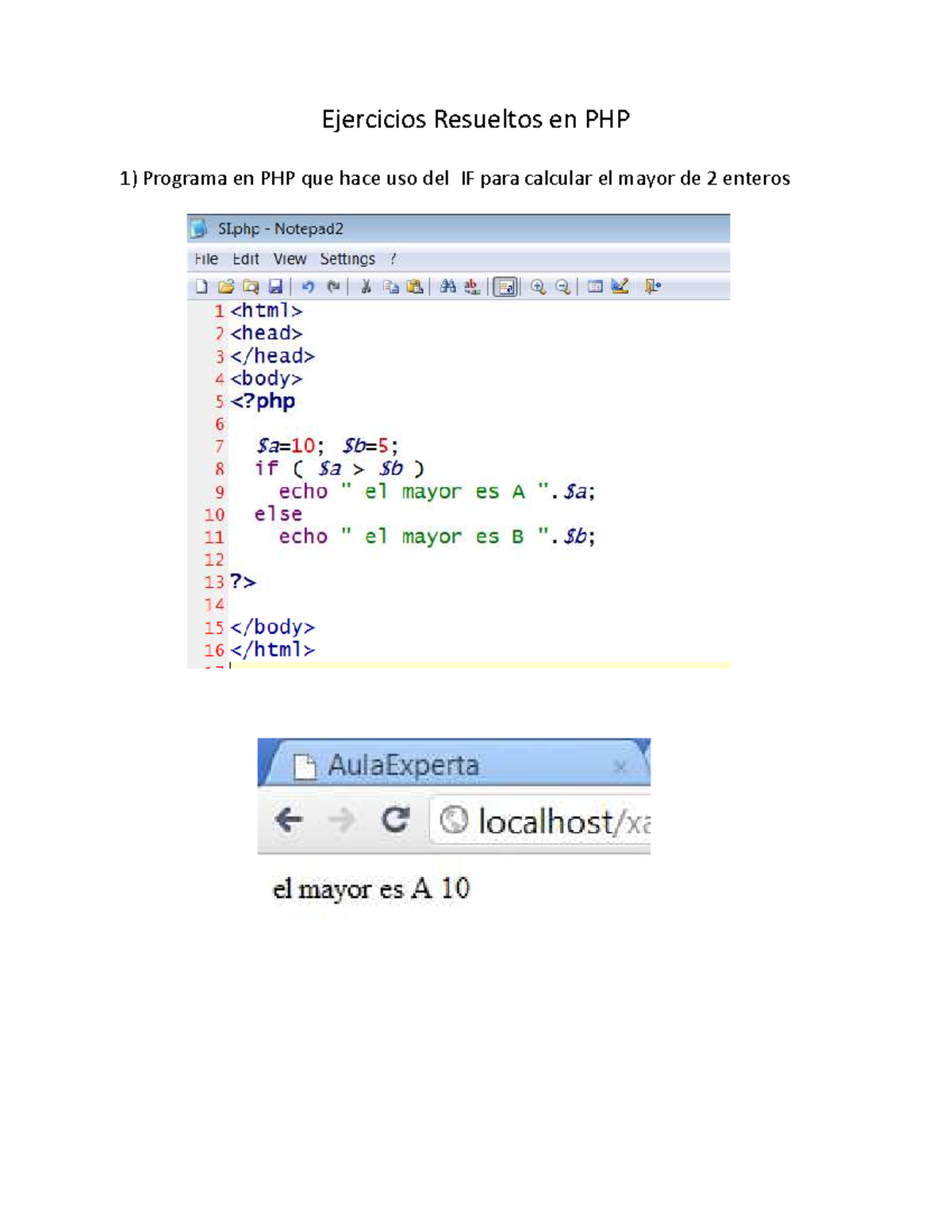 EJERCICIOS DE PROGRAMACION PHP RESUELTOS PARA TODOS - Ejercicios ...
