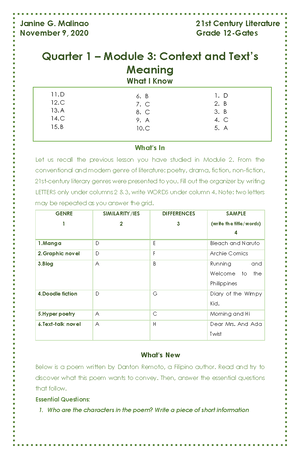 Oral Com Q2 Module 3 - Oral Communication in Context Quarter 2 – Module ...