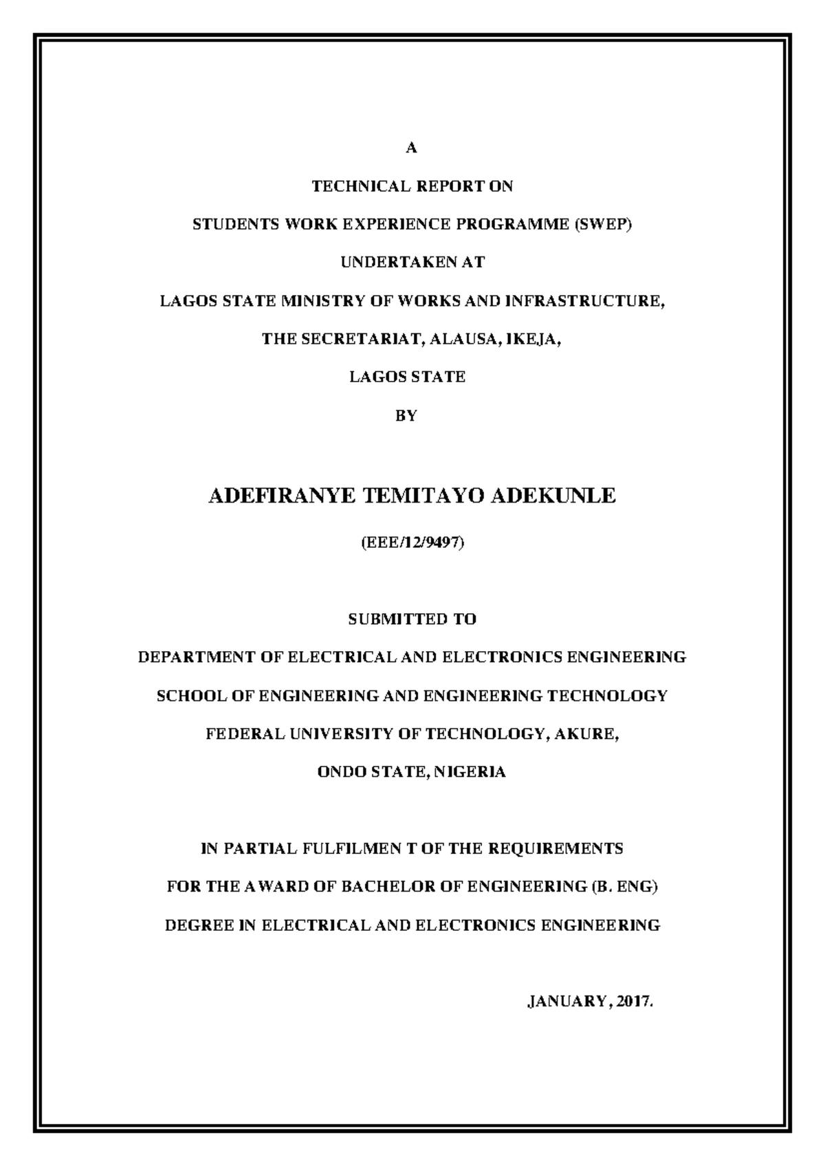 SIWES Report on Industrial Training in Computer Science ND/23/COM/PT ...