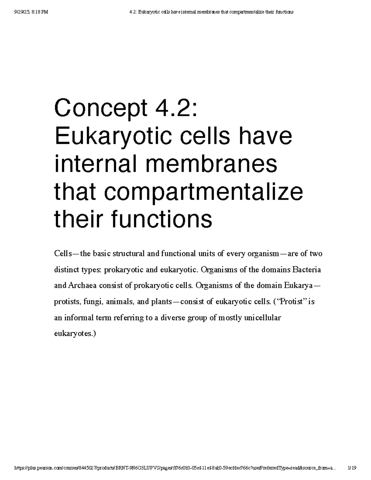Eukaryotic Cell Structure and Function: Internal Membranes (Bio 101) - Studocu