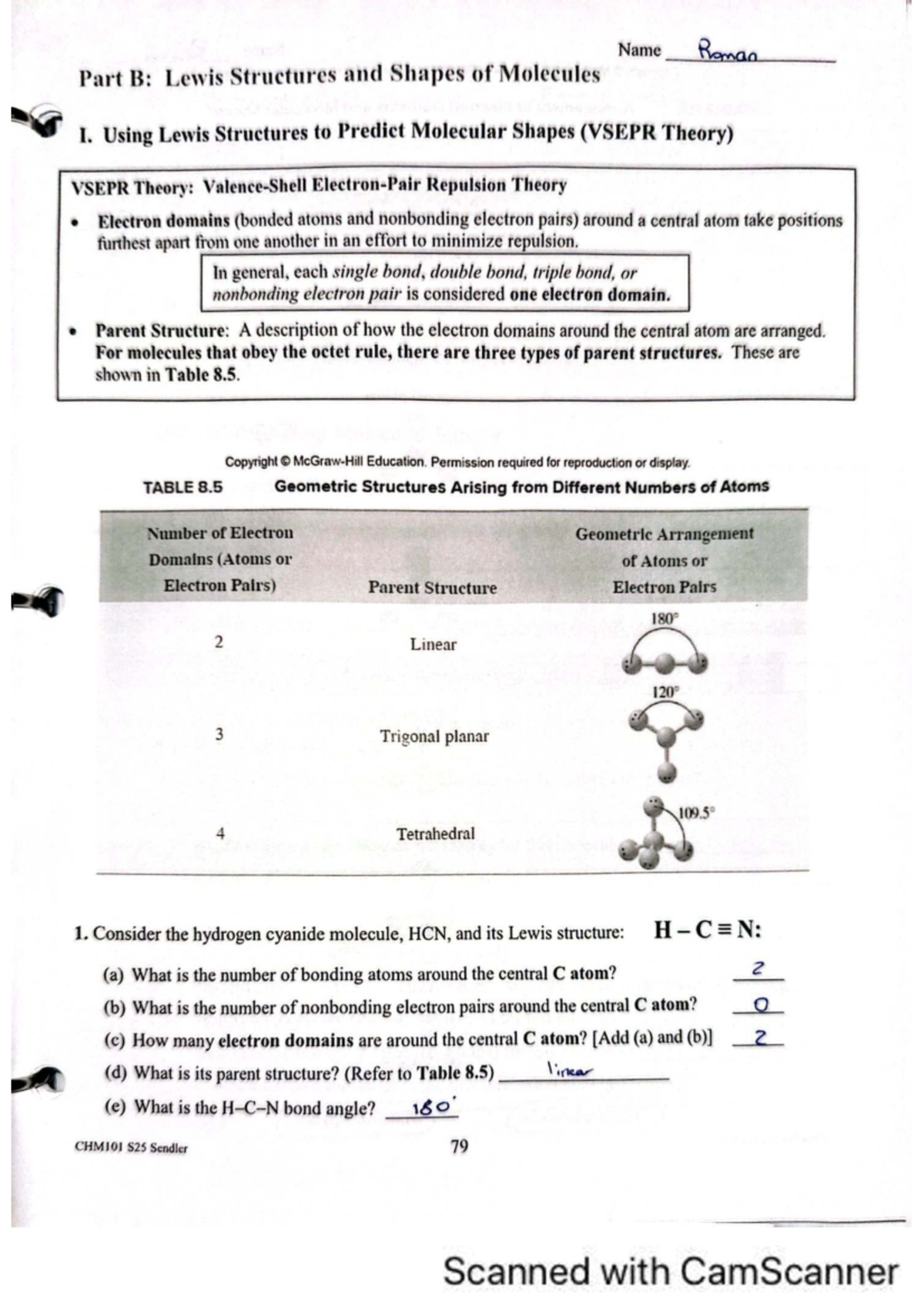 CHM101 S25 Final Exam: Lewis Structures & Molecular Shapes (VSEPR ...