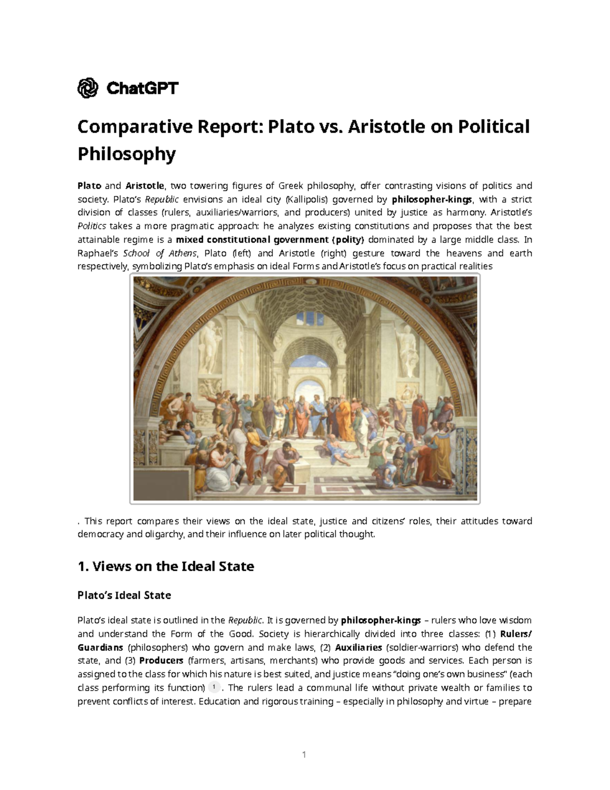 Comparative Analysis of Political Philosophy: Plato vs. Aristotle - Studocu