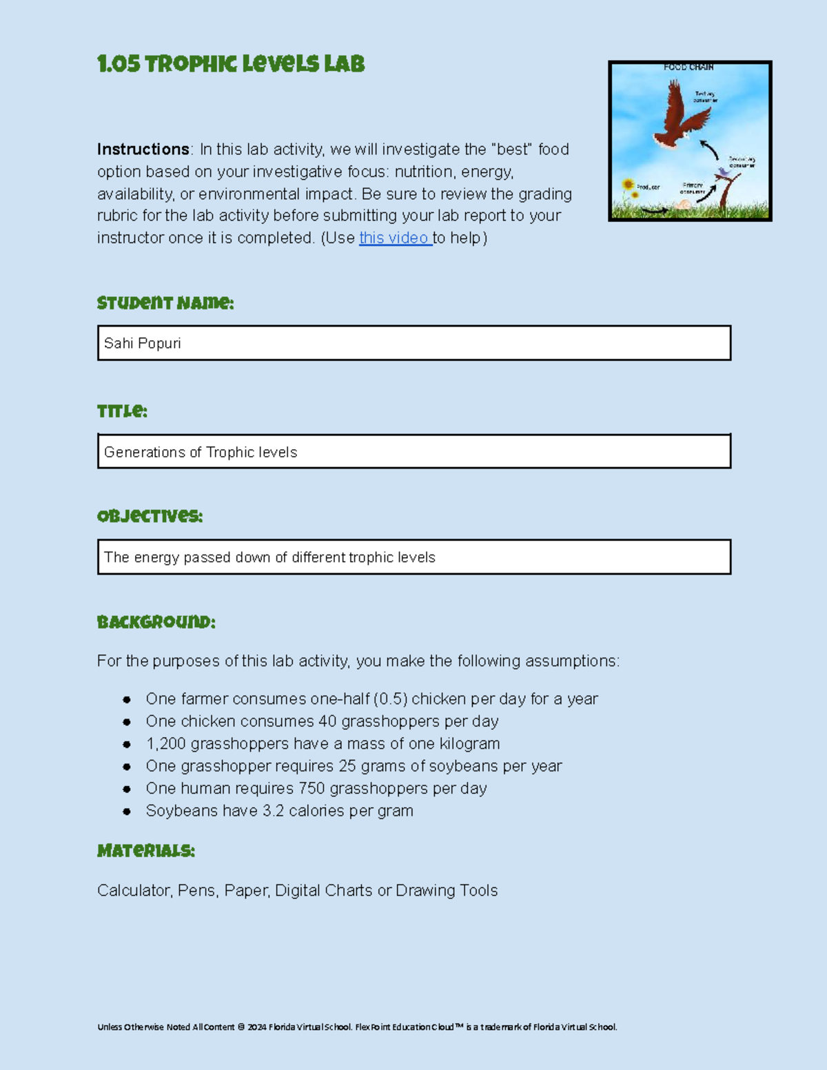 1.05 AP Environmental Lab: Investigating Trophic Levels and Energy Flow ...
