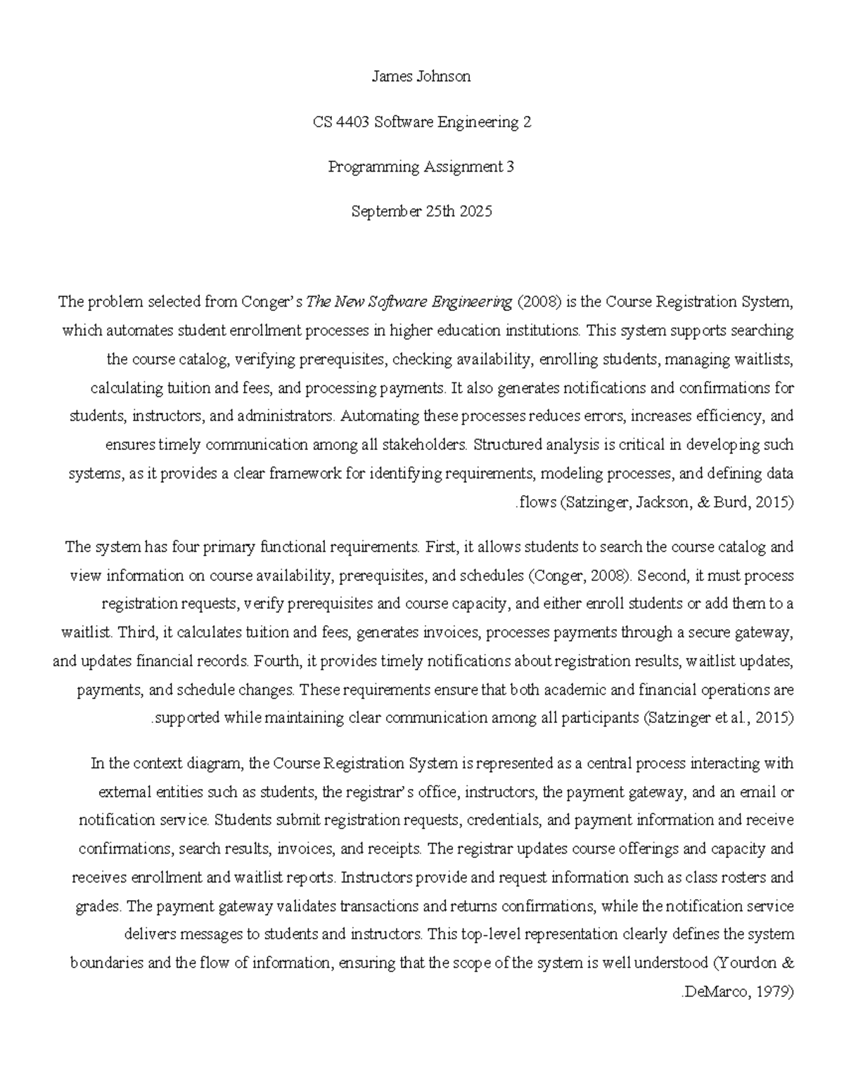 CS 4403 Software Engineering 2: Course Registration System Analysis - Studocu