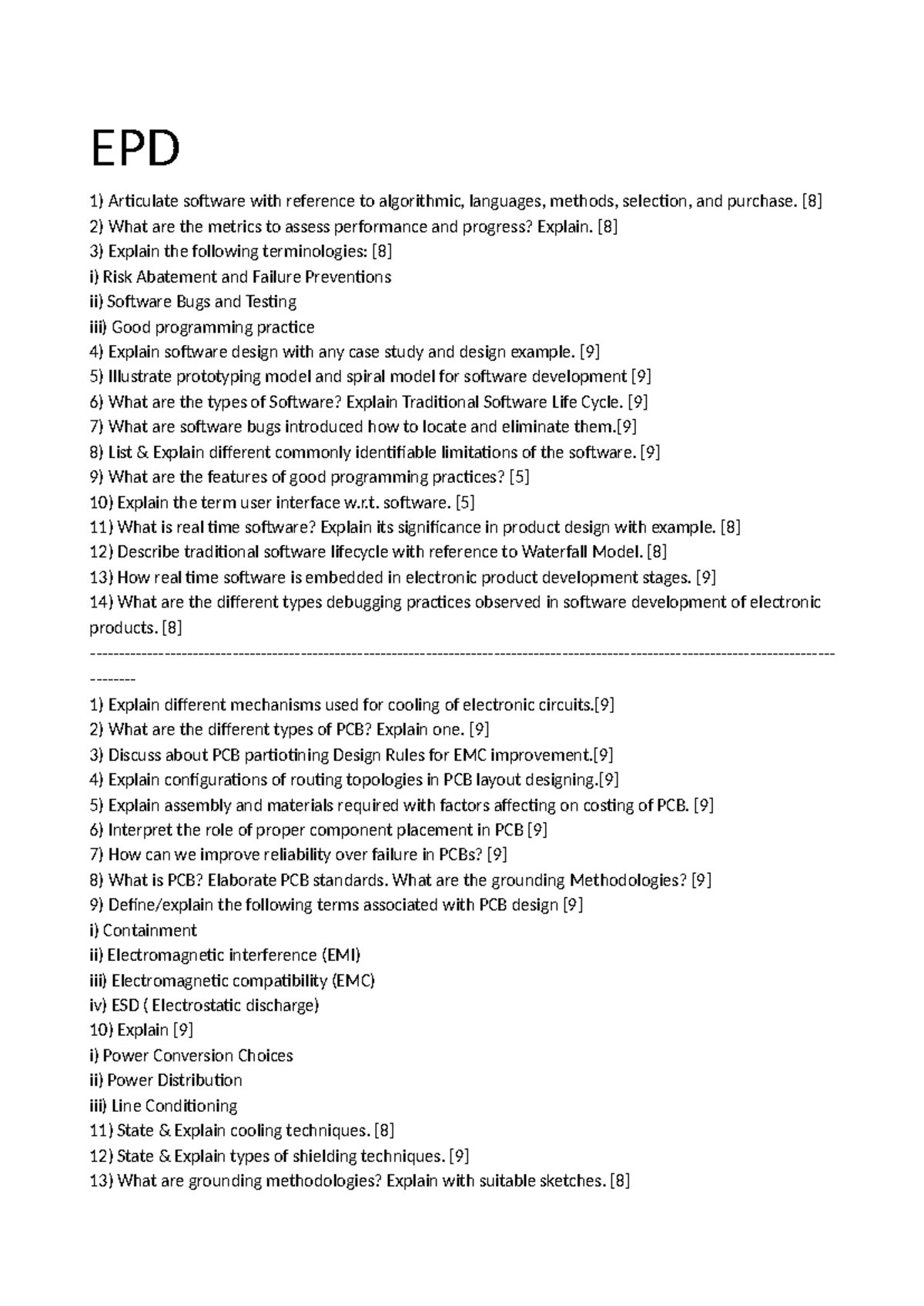 EPD QB - Comprehensive Question Bank on Software & PCB Design - Studocu