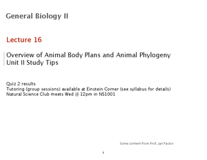 General Biology II: Lecture on Animal Evolution - Phylum Cnidaria - Dr ...