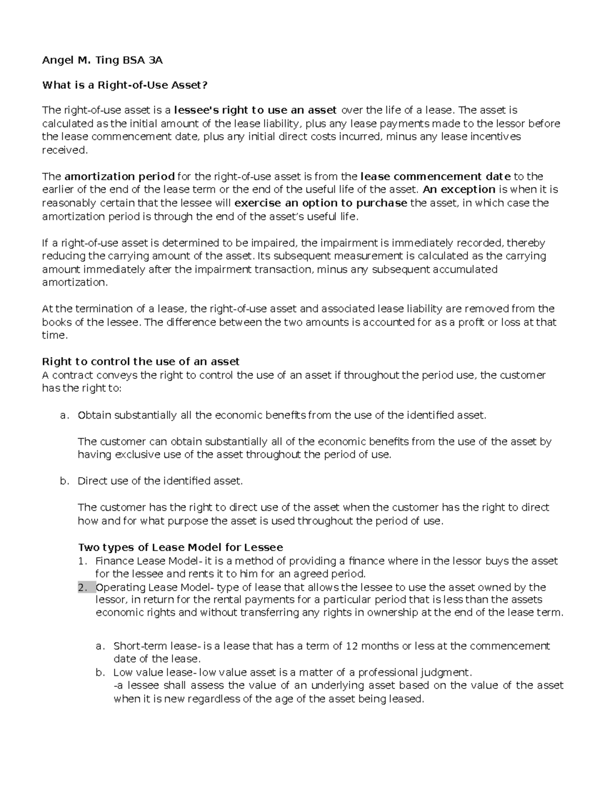 Understanding Right-of-Use Asset (BSA 3A) - Key Concepts and Models ...