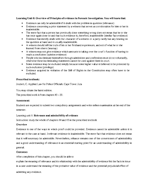 [Solved] Explain in your own words how evidence is tendered in court ...
