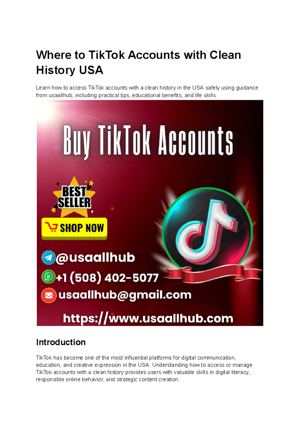 How to Buy TikTok Accounts with Clean History in the USA - Studocu