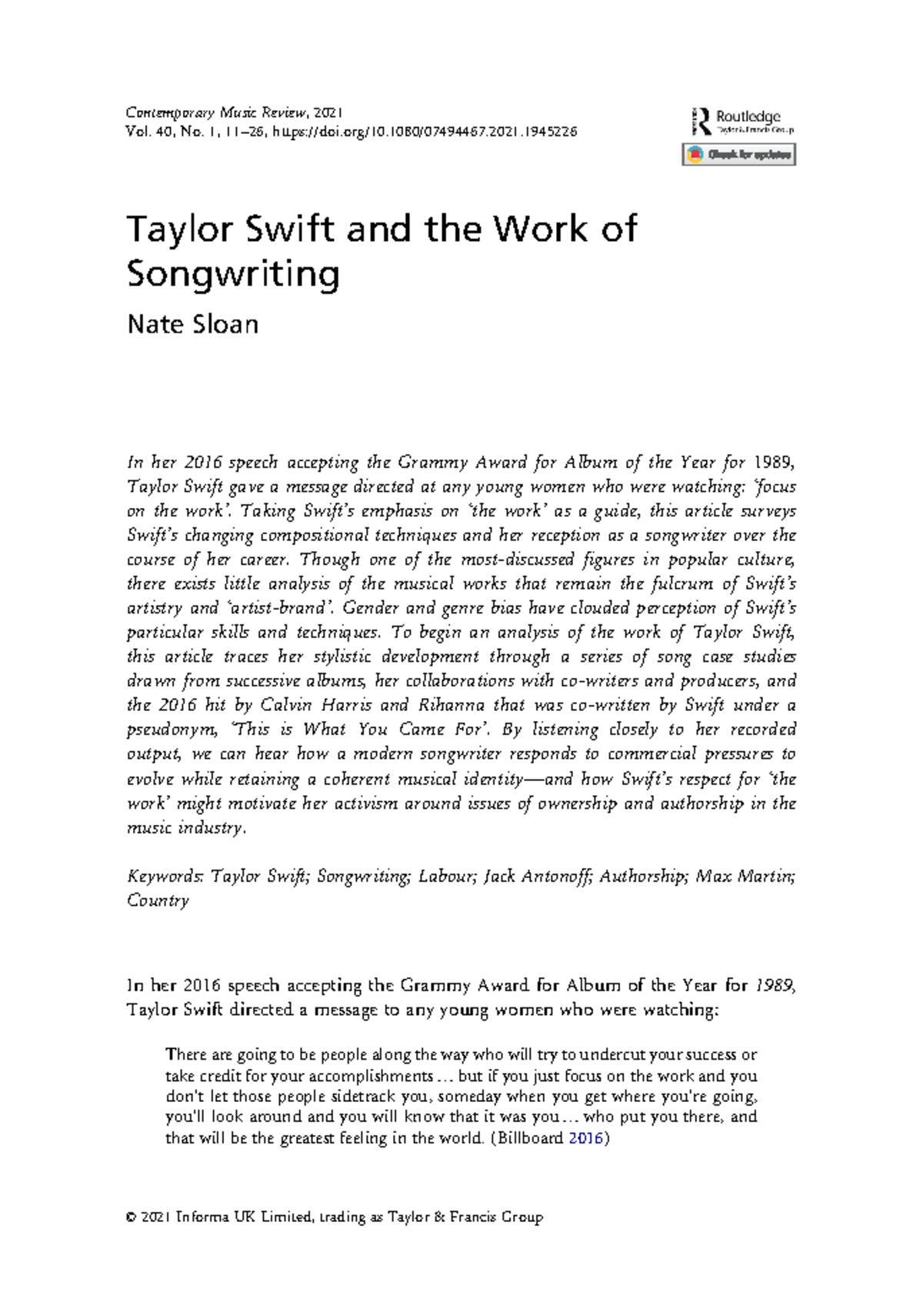 Taylor Swift's Songwriting Journey: Craft, Collaboration & Identity ...