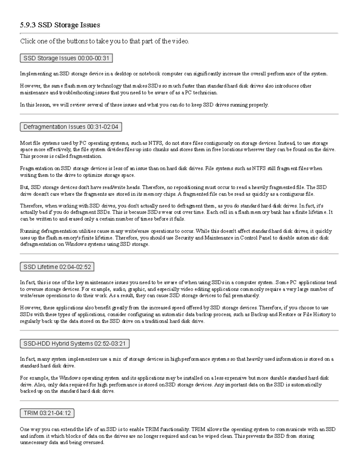 CompTIA SSD Storage Maintenance & Troubleshooting Guide - 5.9 SSD ...