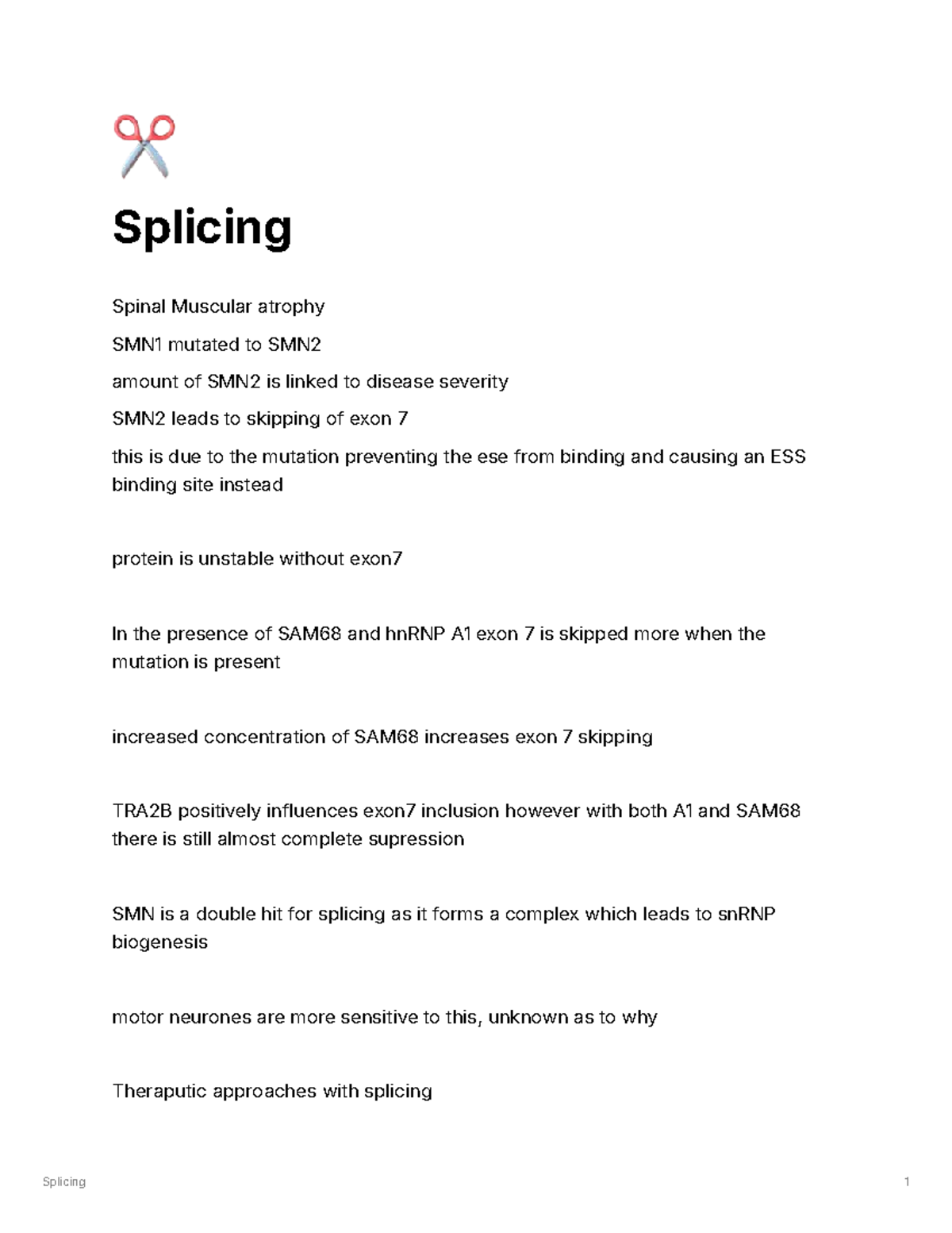 Splicing Mechanisms in SMN1 to SMN2 Transition and Disease Severity ...