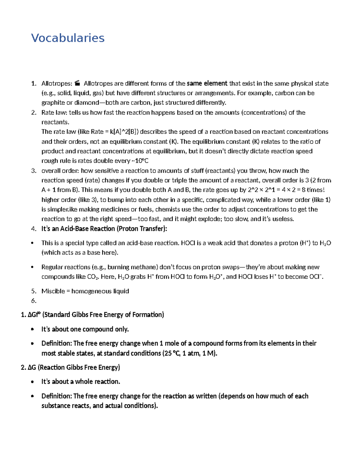 Ultimate Chem - CLEP Prep: Key Concepts and Vocabulary - Studocu