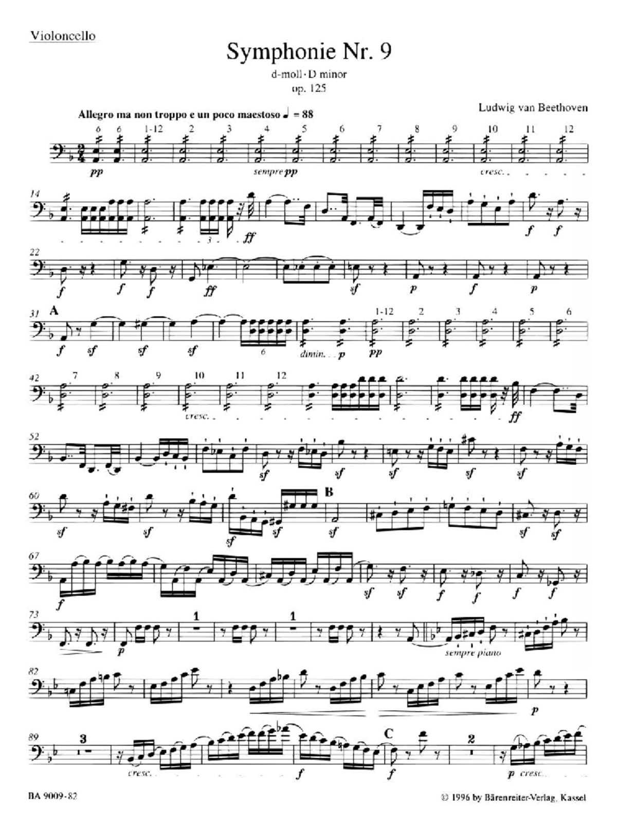 Beethoven's Symphonie Nr. 9 d-moll Op. 125 for Violoncello - Studocu
