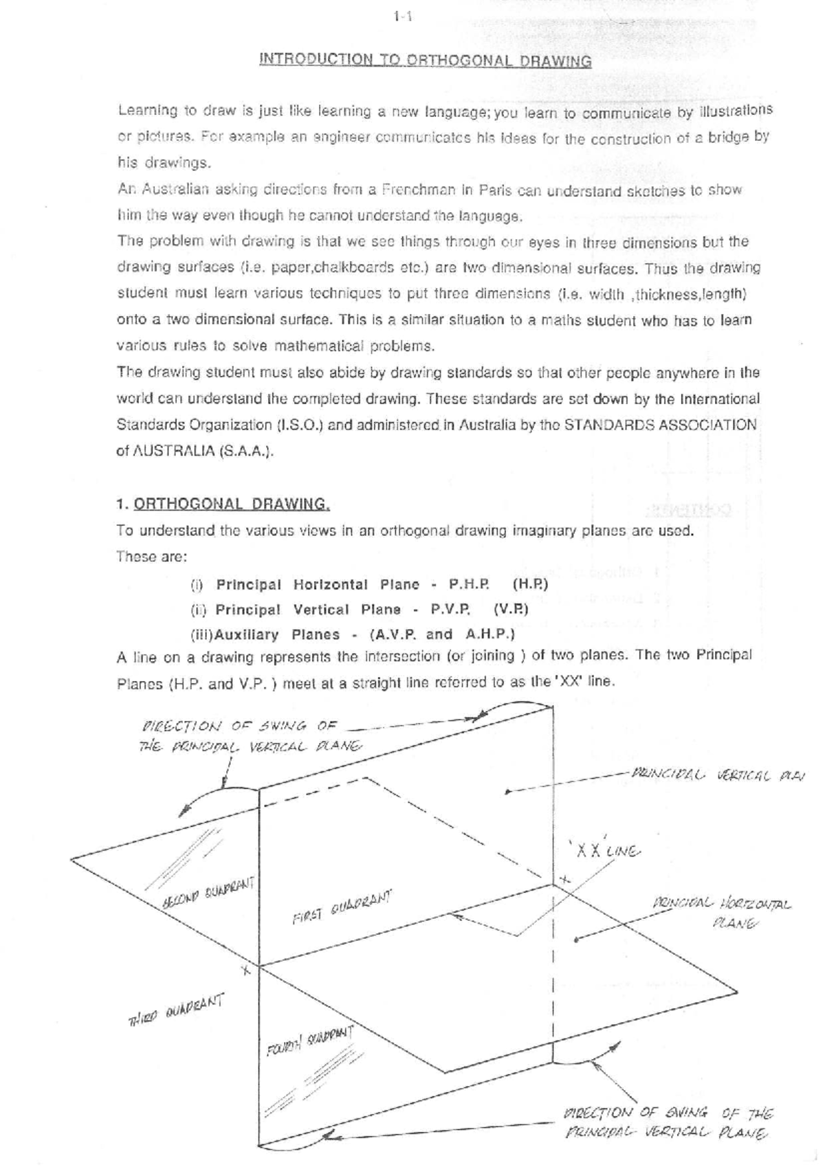 Orthogonal Drawing Techniques: Understanding 3D to 2D Projections - Studocu
