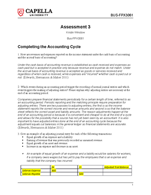 Accounting assessment 3 - Assessment 3 Template Completing the ...