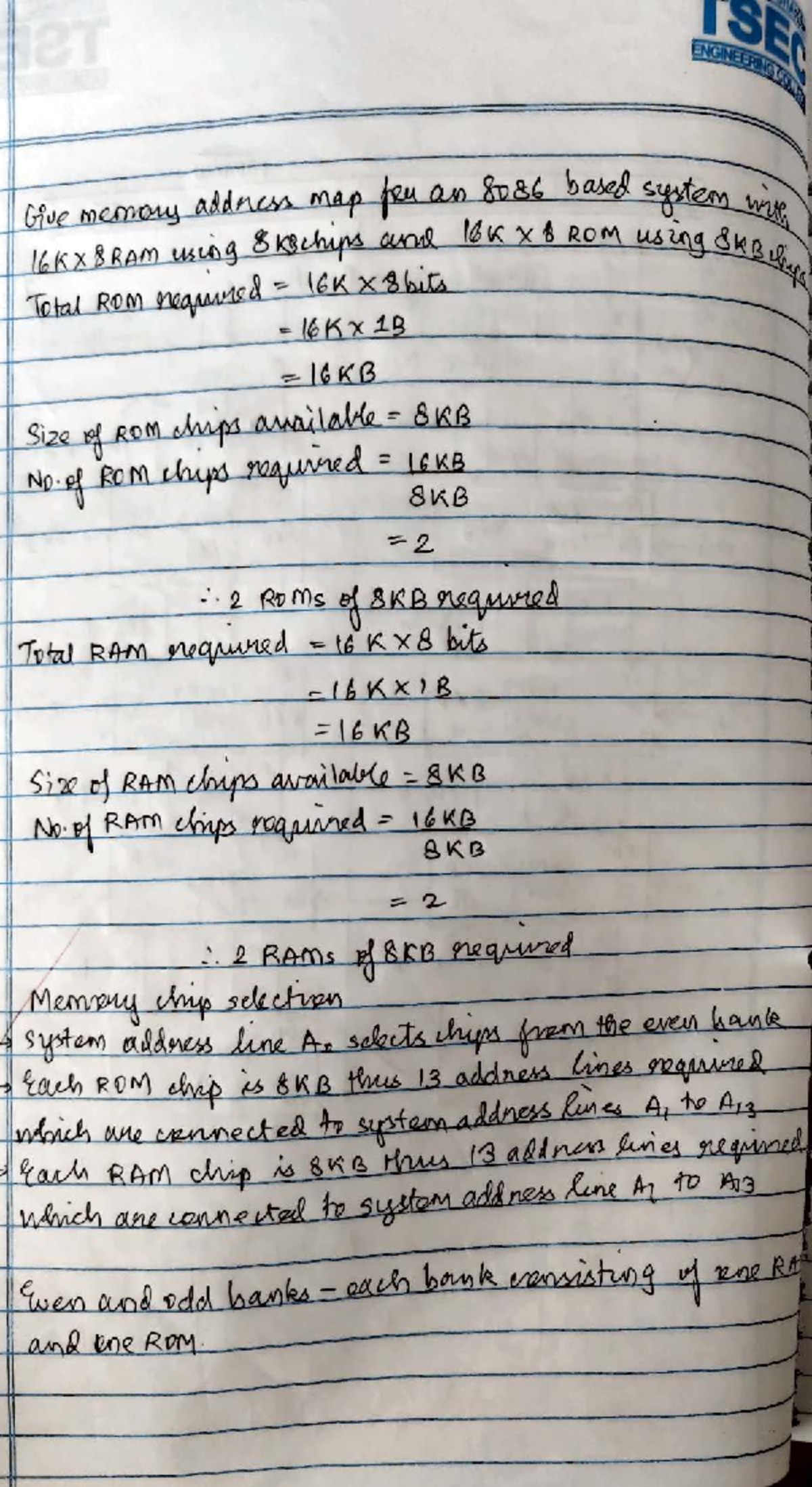 Microprocessor Question Bank Solutions PT2: 8086 Memory Mapping and 8255 - Studocu