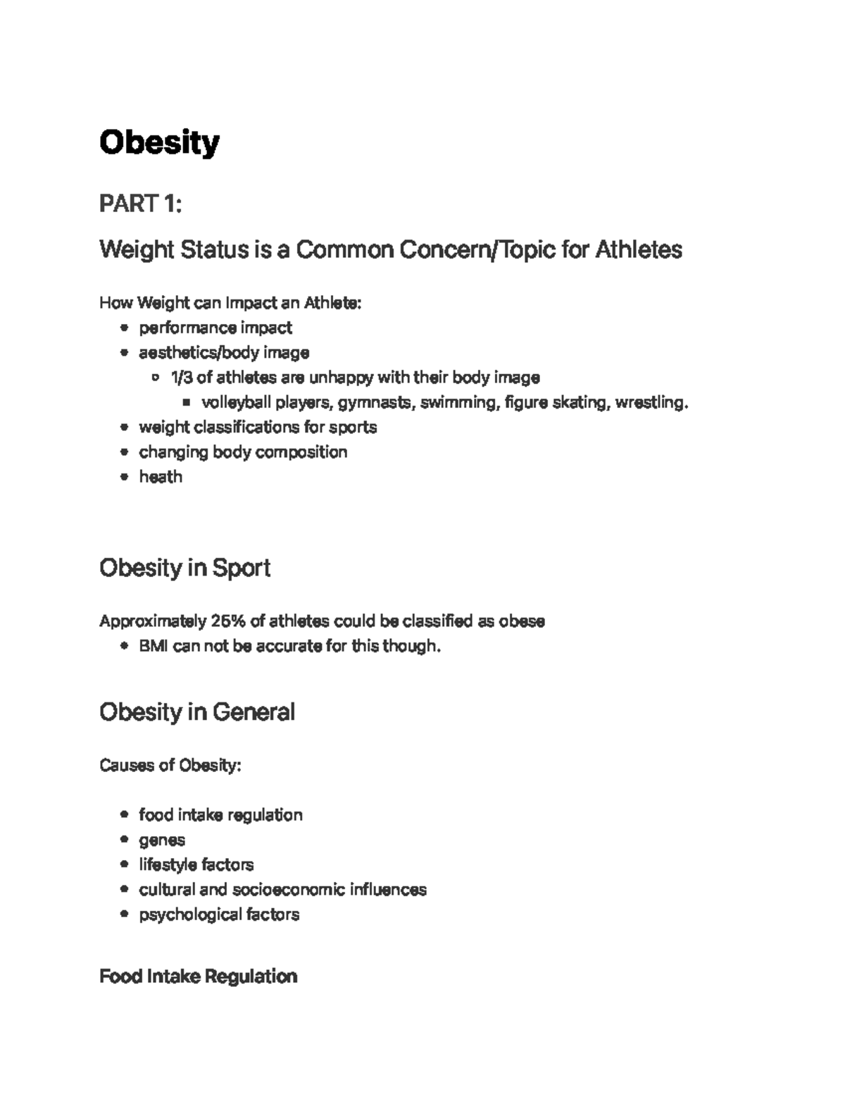 Obesity - DTN 334 with Daniela Novotny. In depth lecture notes from her ...