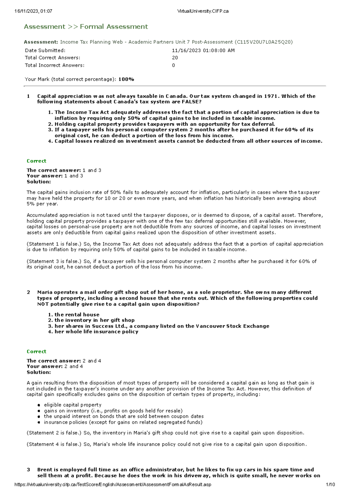 Unit 7 Capital Property Taxation: Academic Partners Assessment Insights ...
