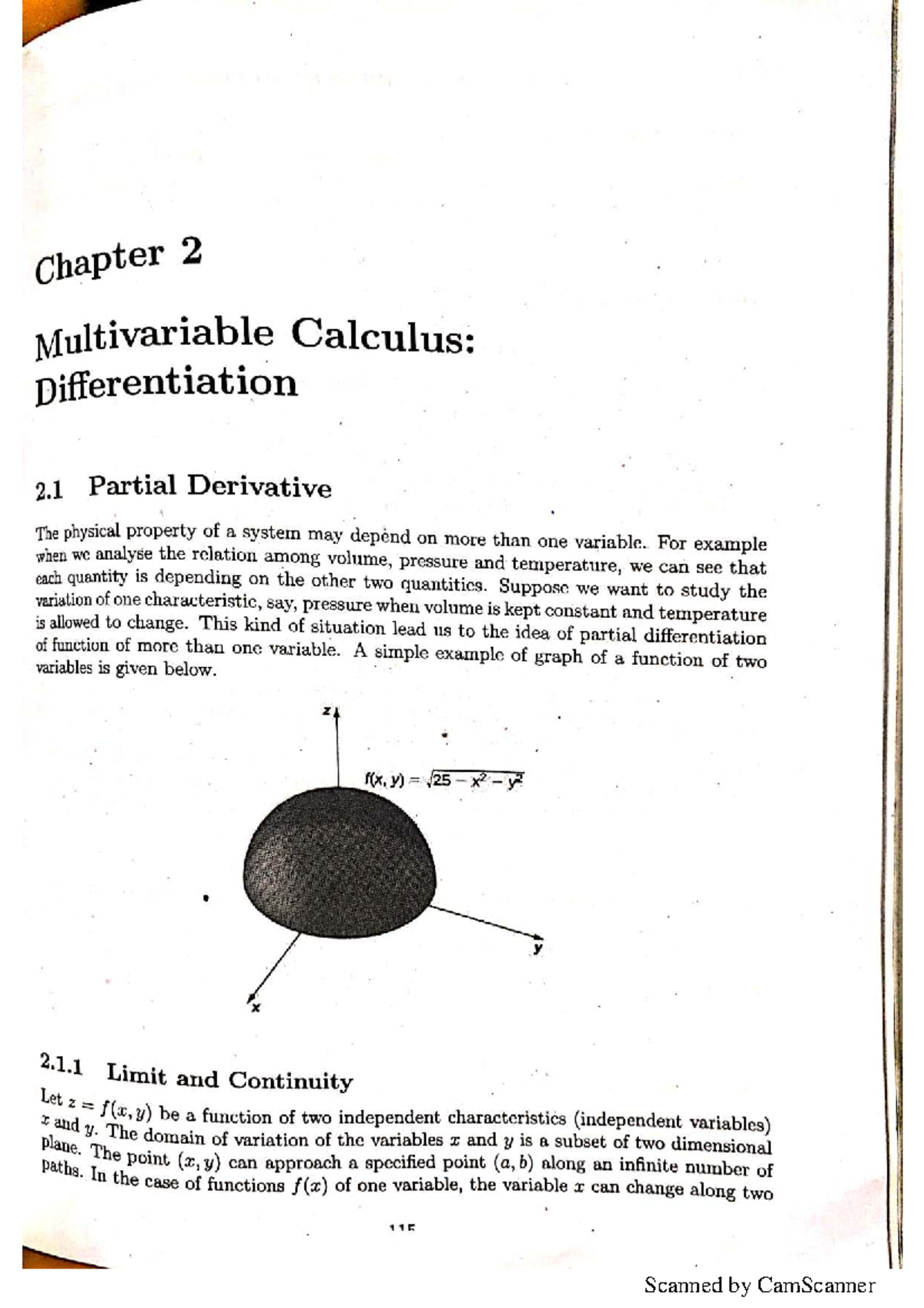 Multivariable Calculus: Chapter 2 - Partial Derivatives and Limits ...