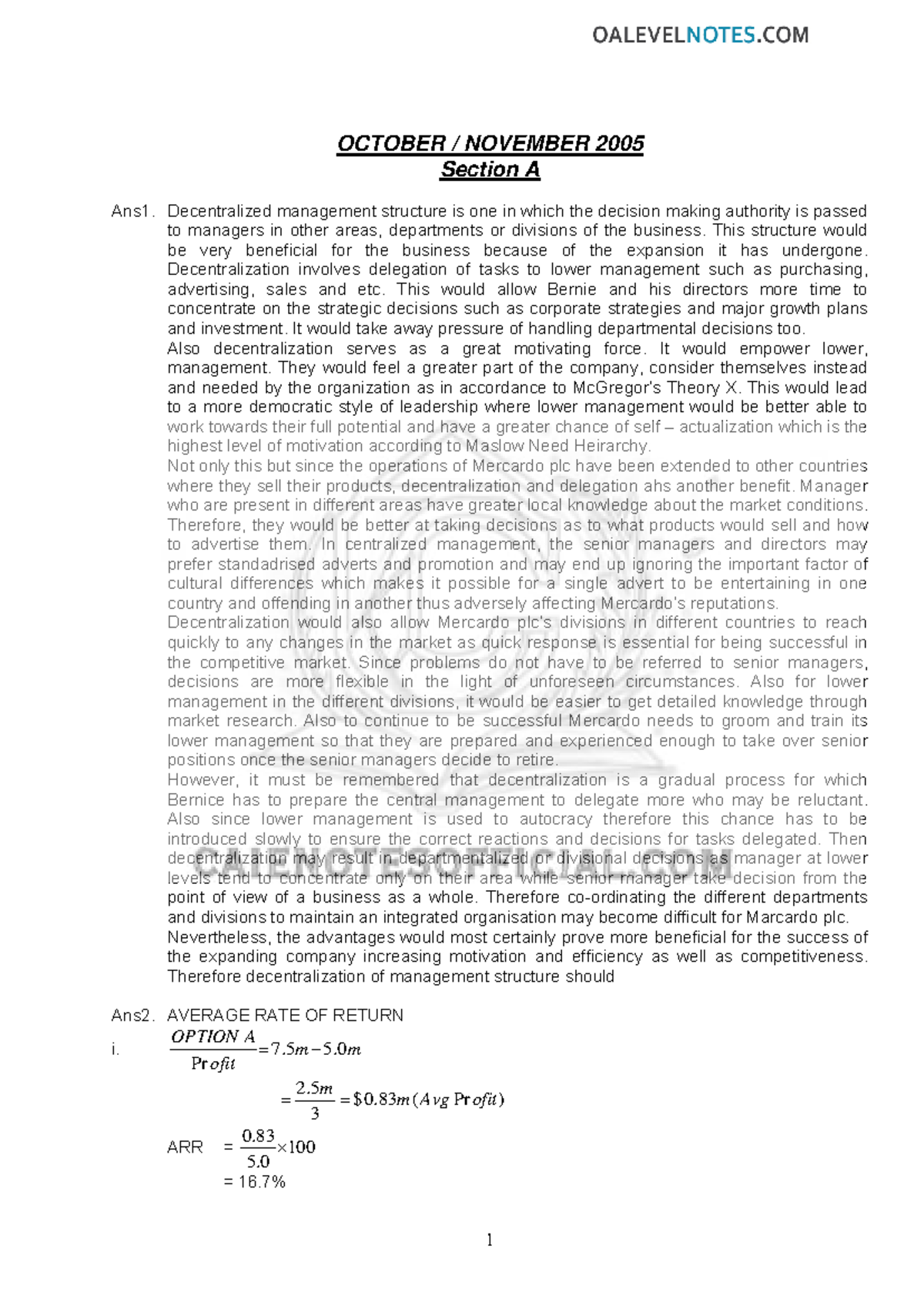 Business Studies P3 Solved Past Papers - CAIE Notes Official - Studocu