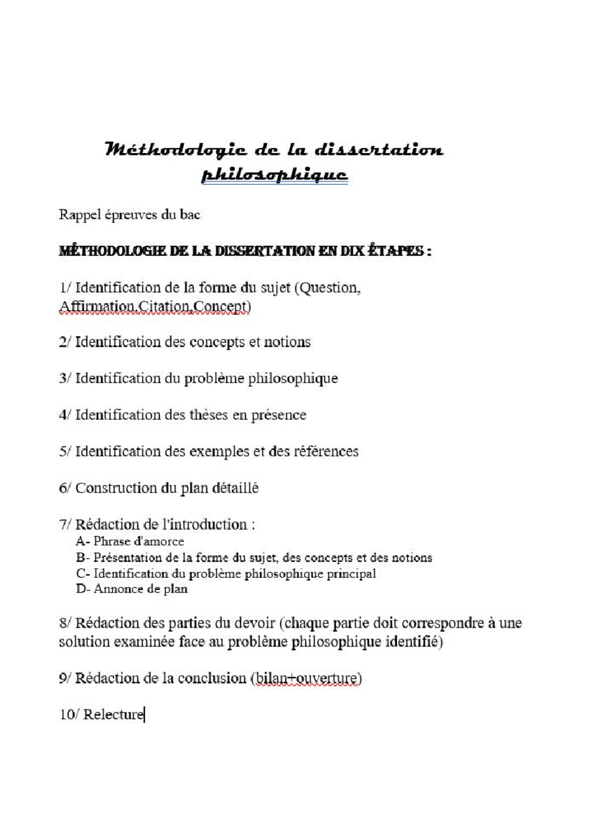 Philo méthodologie - Methodologic de La dissertation philosophique ...