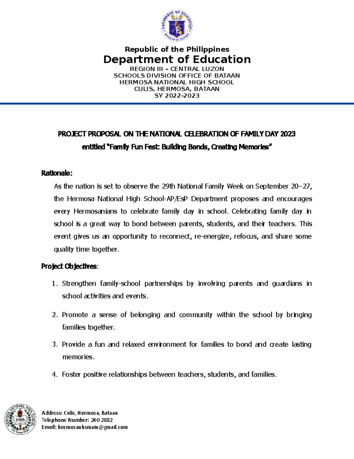 National Celebration of Family Day 2023 - Family Fun Fest Plan - Studocu