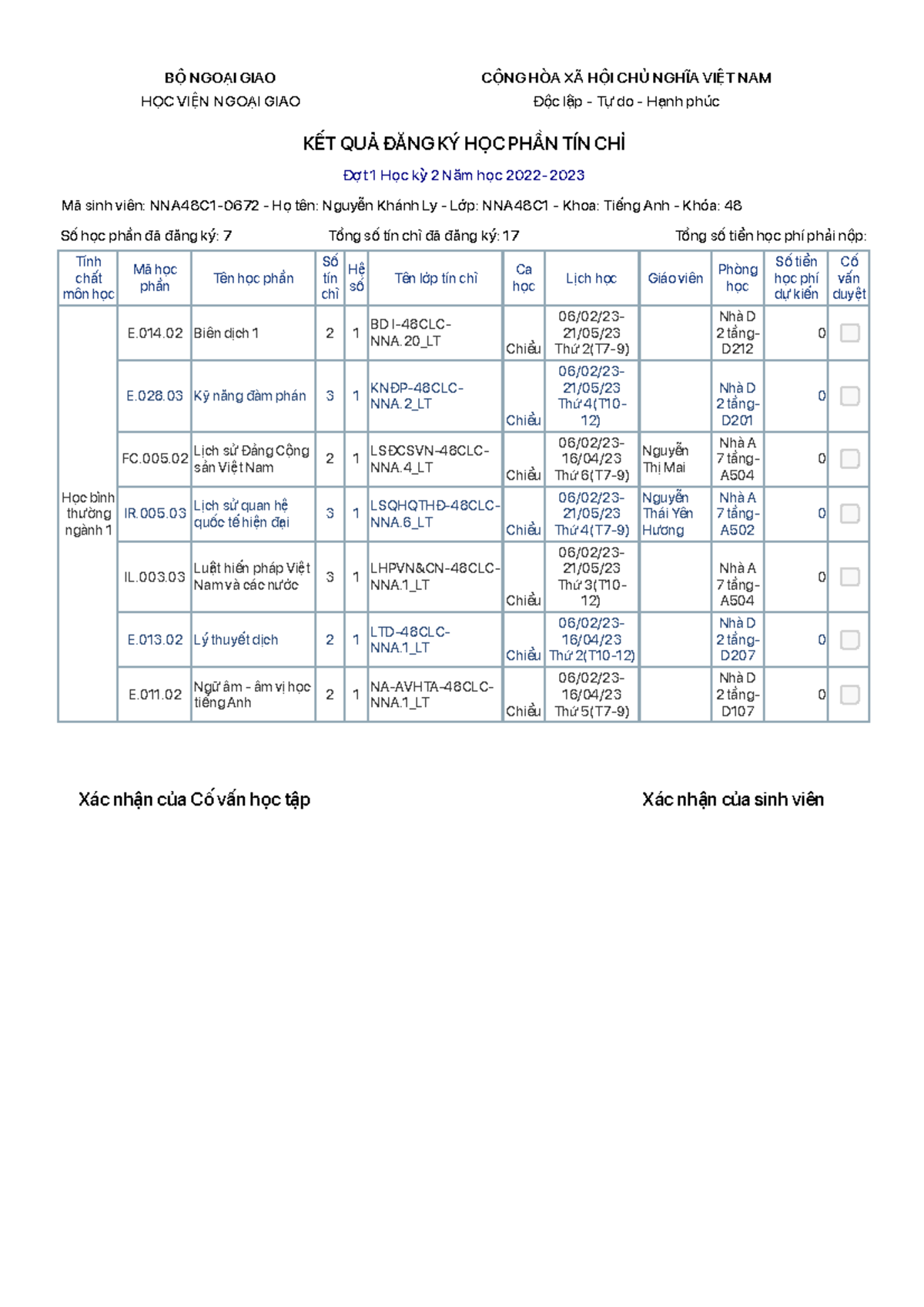 Lịch học - sjjs - BỘ NGOẠI GIAO HỌC VIỆN NGOẠI GIAO CỘNG HÒA XÃ HỘI CHỦ ...