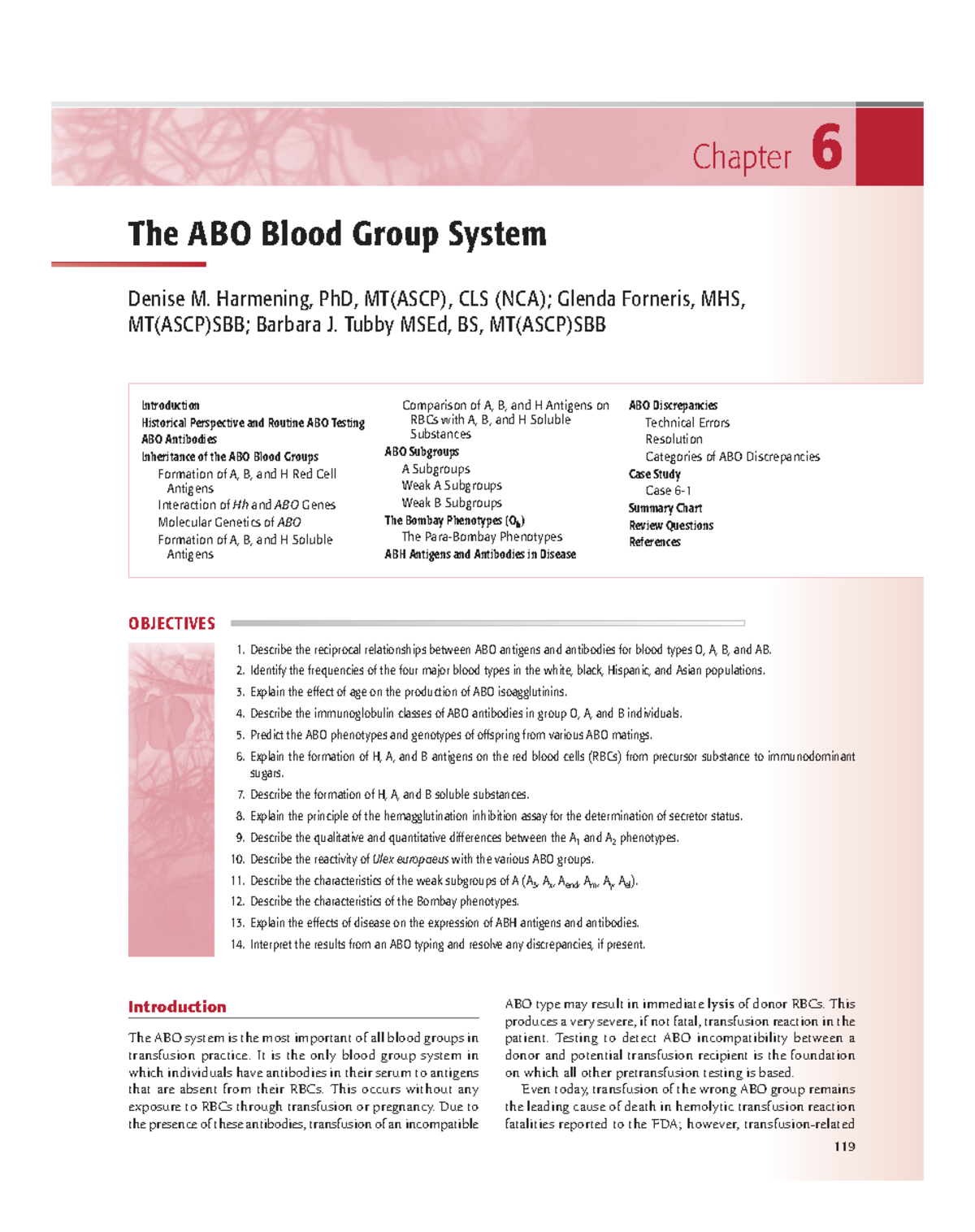 ABO Blood Group System Overview - Chapter 6 Notes (Course Code: 260304 ...