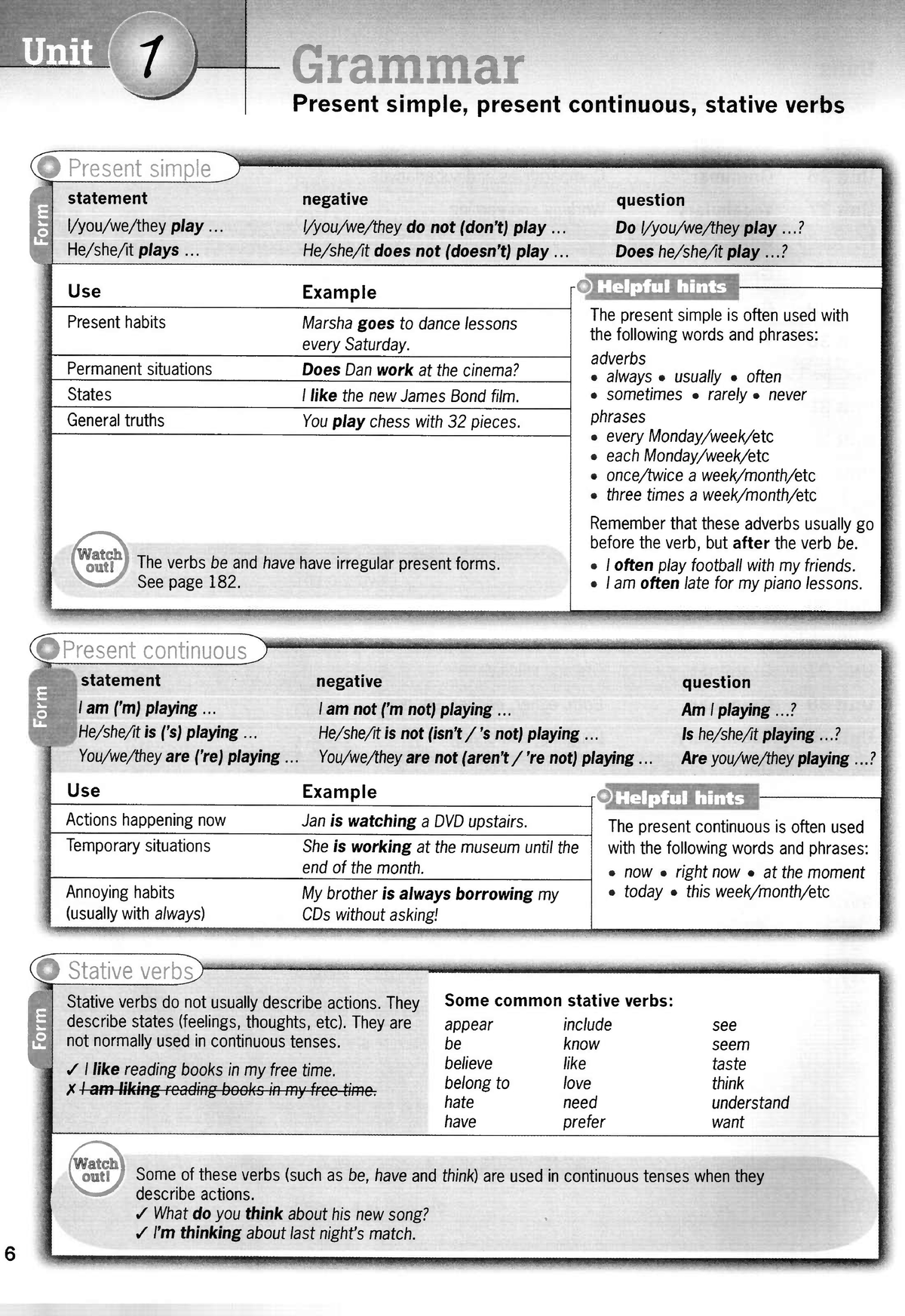 Unit 1 Grammar: Present Simple, Present Continuous, and Stative Verbs - PSY101 - Studocu