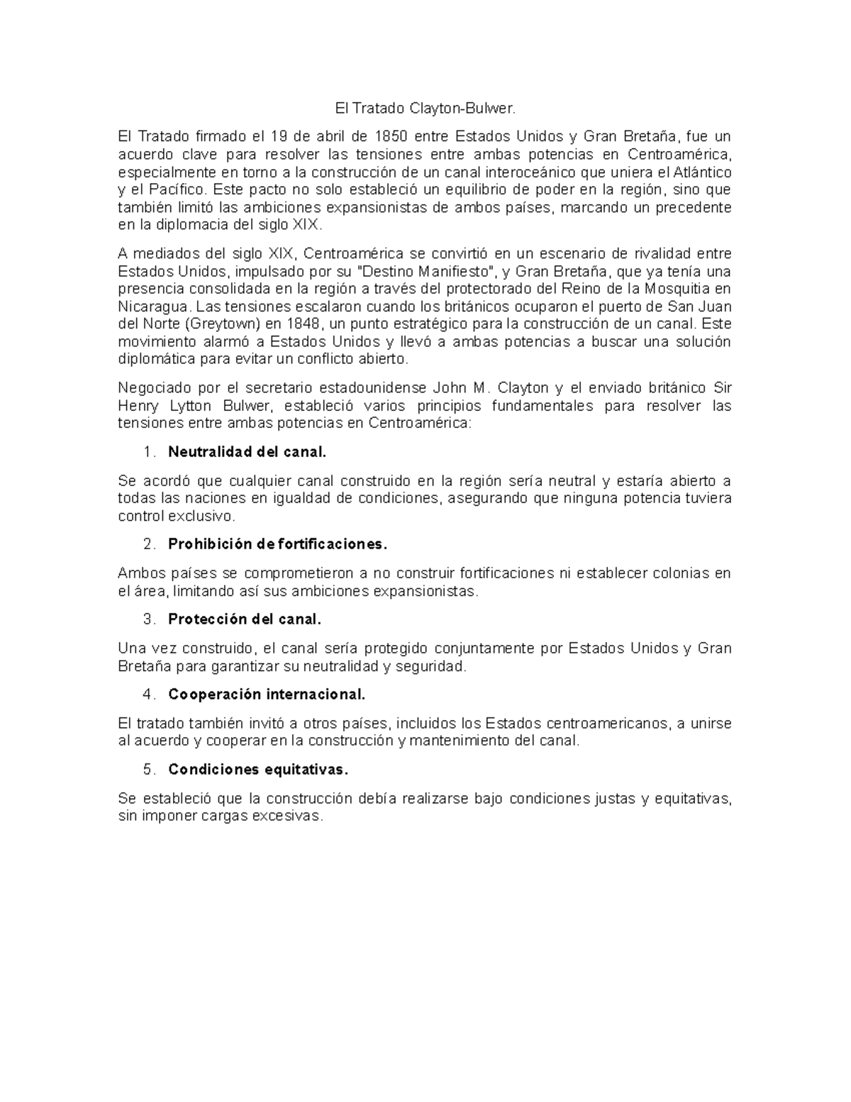 Resumen del Tratado Clayton-Bulwer: Clave en la Diplomacia del Siglo ...