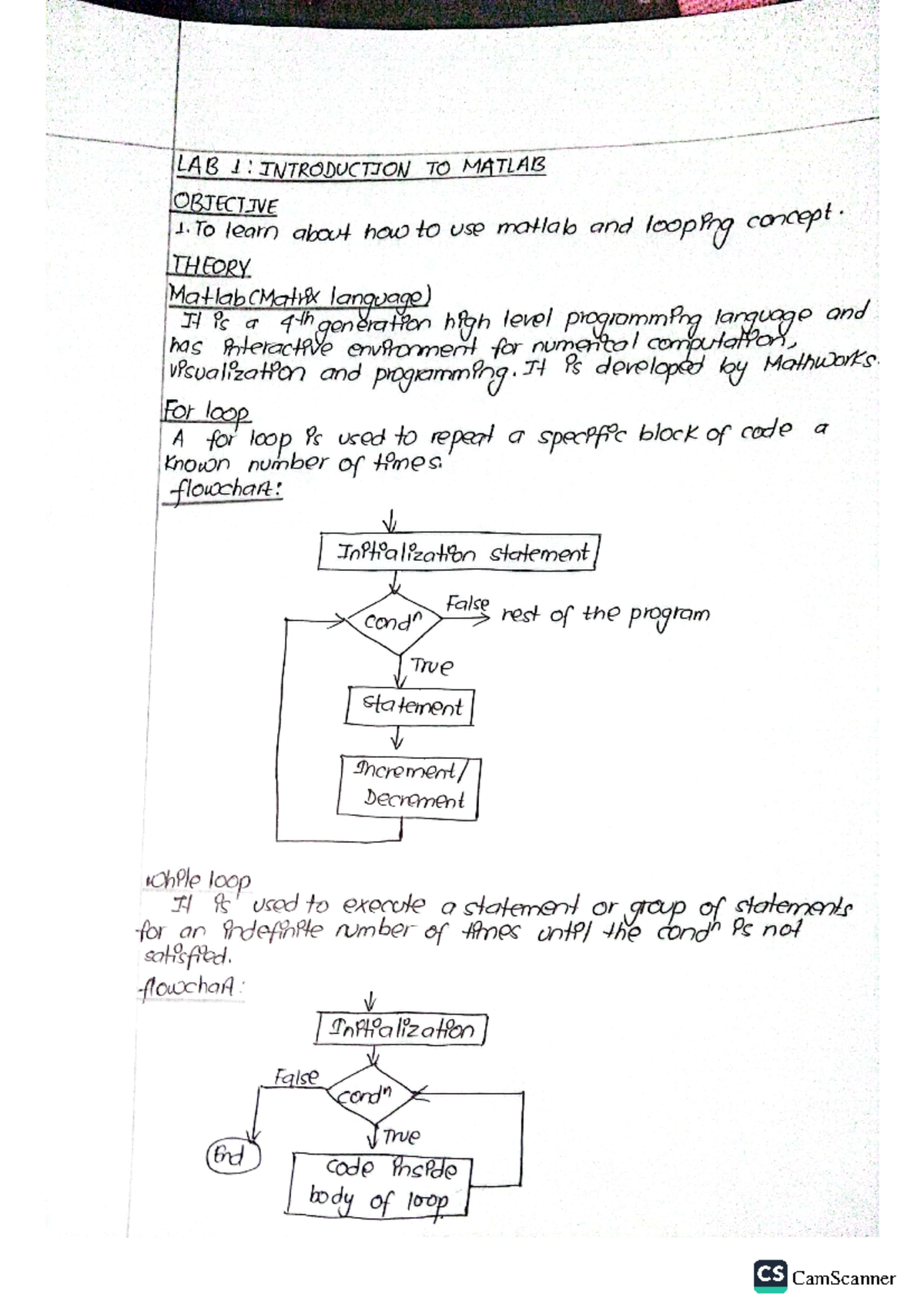 CS101 Lab 1 - Introduction to MATLAB and Looping Concepts - Studocu