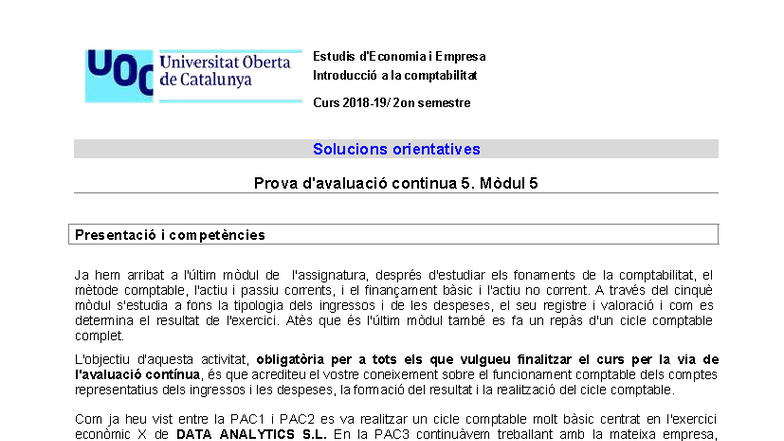 Estudis i Empresa - Curs 2n Semestre - Solucions PAC5 Mòdul 5 - Studocu
