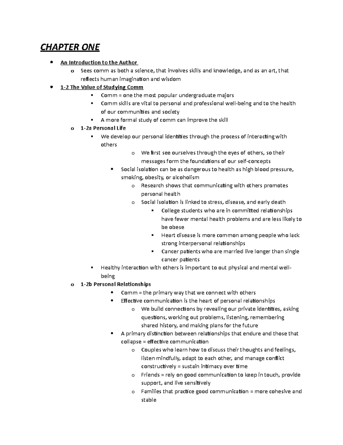 Chapter 1: Introduction to Communication (COMM 2100) - Studocu