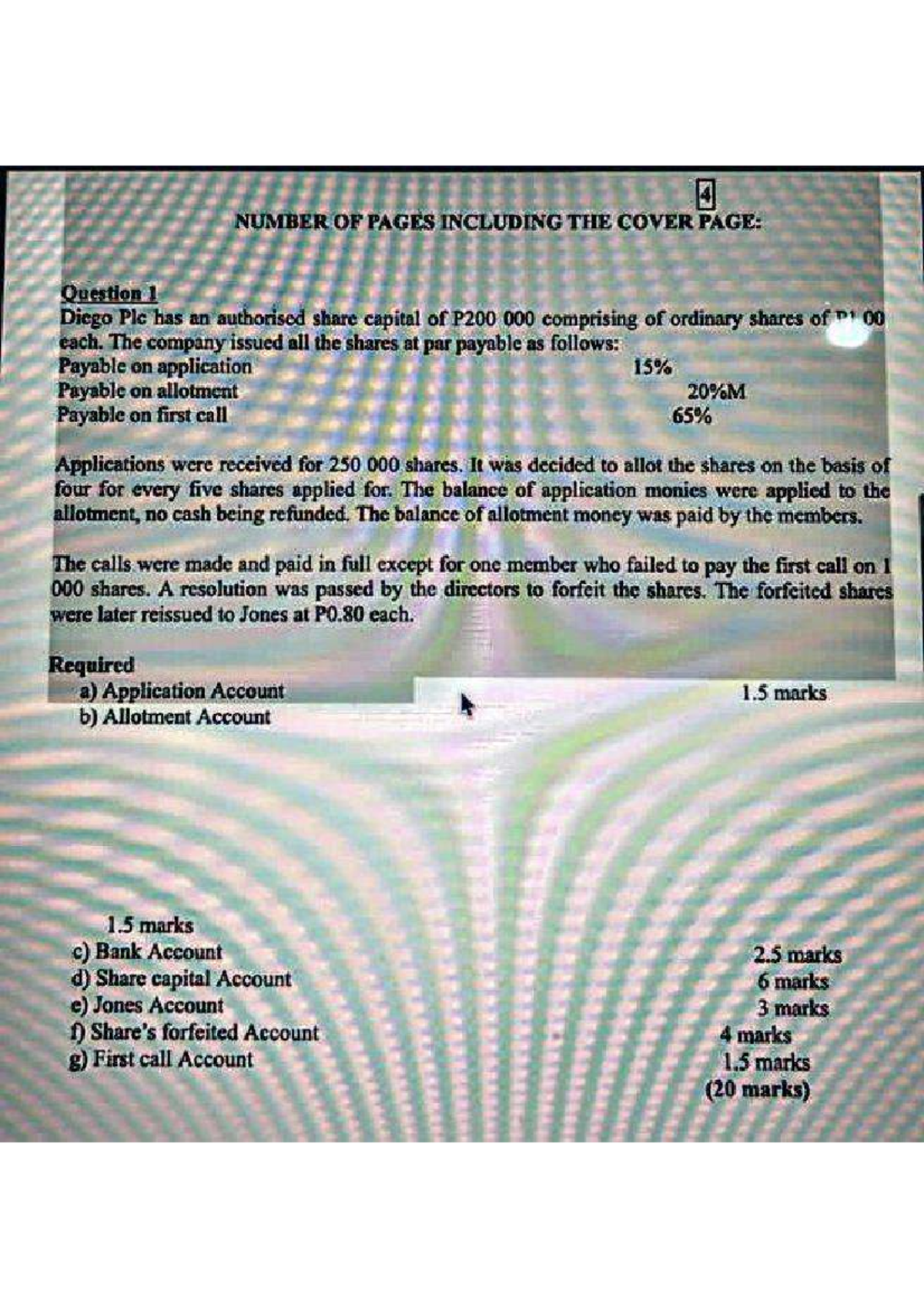 Diego PLC Share Issue & Balance Sheet Extract Q&A (ACCT 101) - Studocu