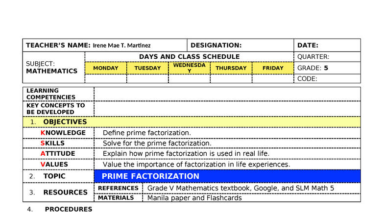 ELE MATH 5 - Understanding Prime Factorization Concepts - Studocu