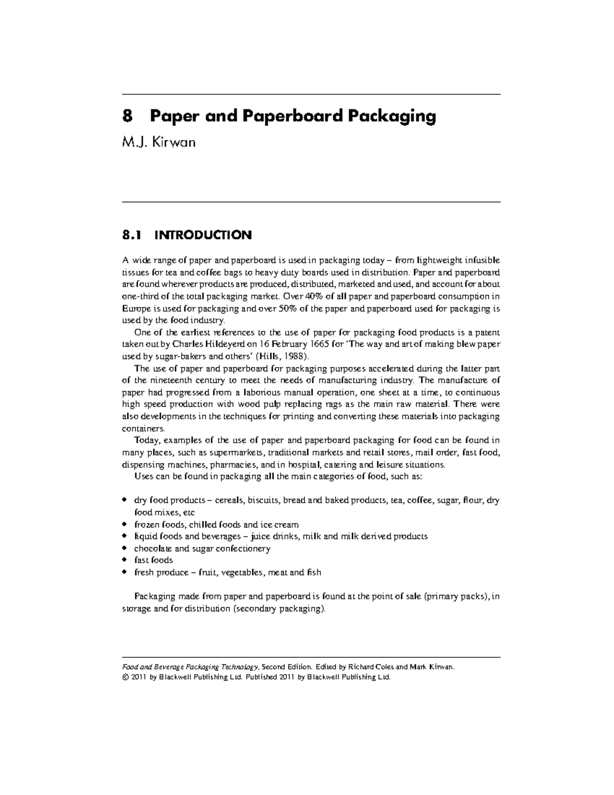 Chapter 8: Paper and Paperboard Packaging (Course Code: 9) - Studocu