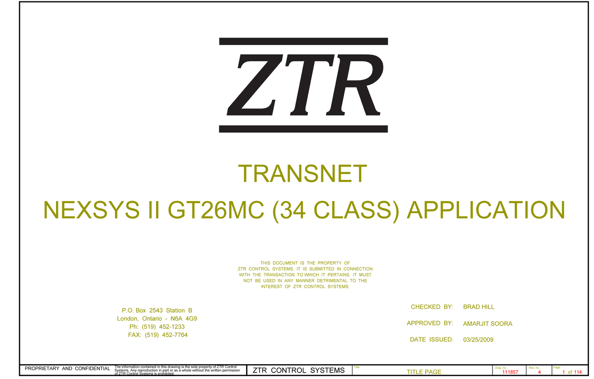 TRANSNET NEXSYS II GT26MC (34 CLASS) SCHEMATICS DOCUMENT - Studocu