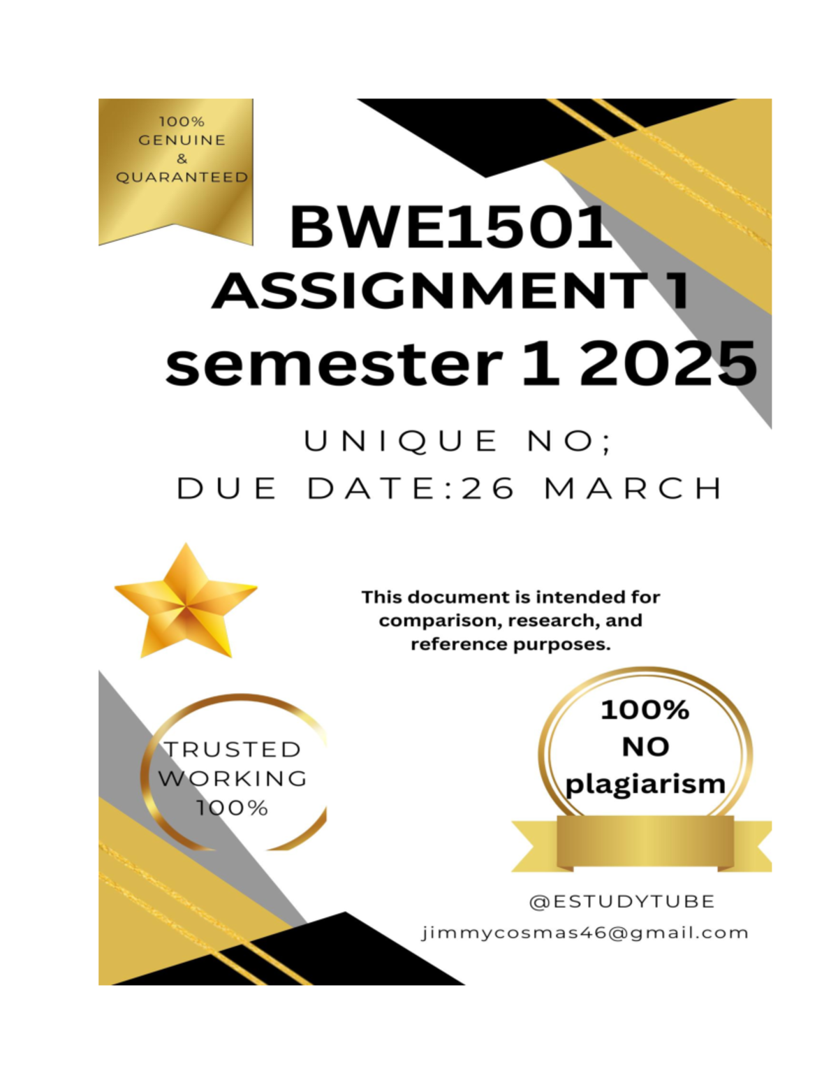BWE1501 Assignment 1: Complete Answers & Legal Concepts Overview - Studocu