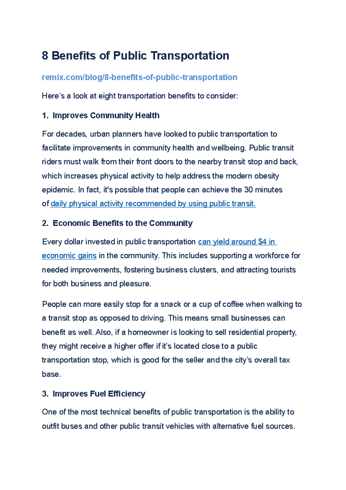 Benefits of Public Transportation - 8 Benefits of Public Transportation ...