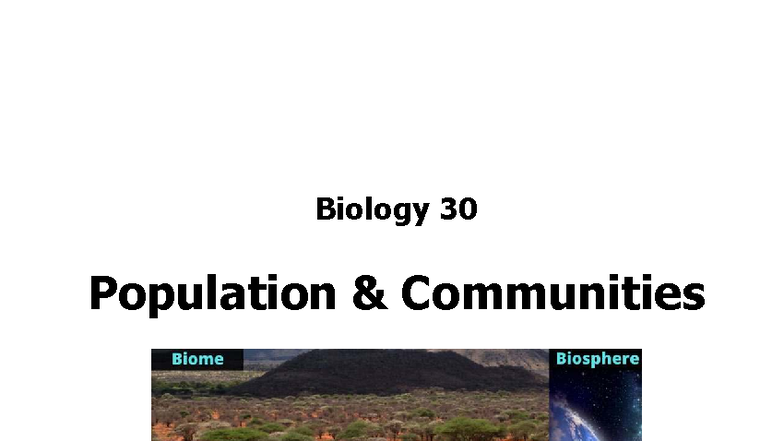 Biology 30 Population Ecology: Populations and Communities Notes (2025 ...