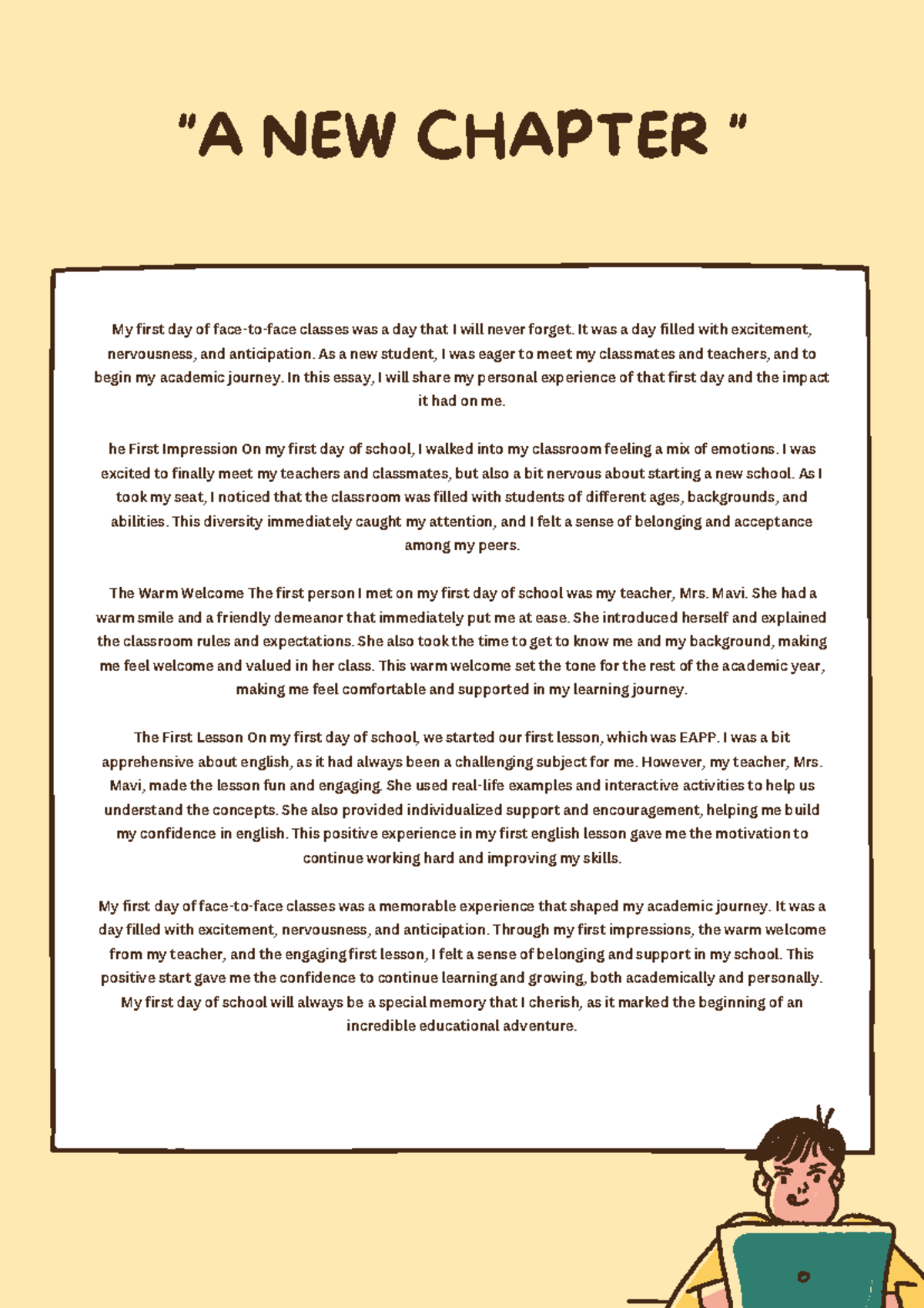 Yellow & Brown Hand-drawn Process Writing Proofreading Essay Worksheet ...