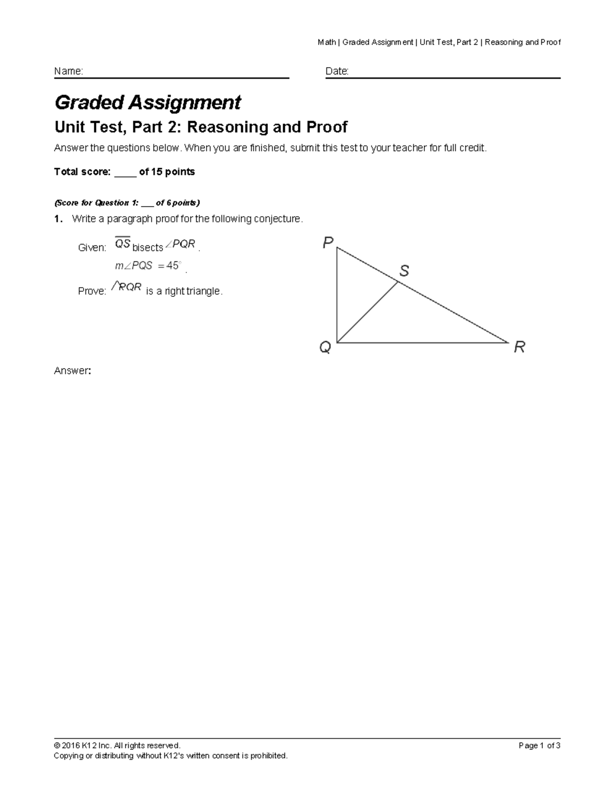 8084943 - Math Unit Test, Part 2: Reasoning and Proof Notes - Studocu