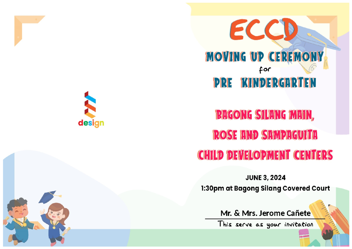 ECCD Pre Kindergarten Moving Up Ceremony Program - June 3, 2024 - Studocu