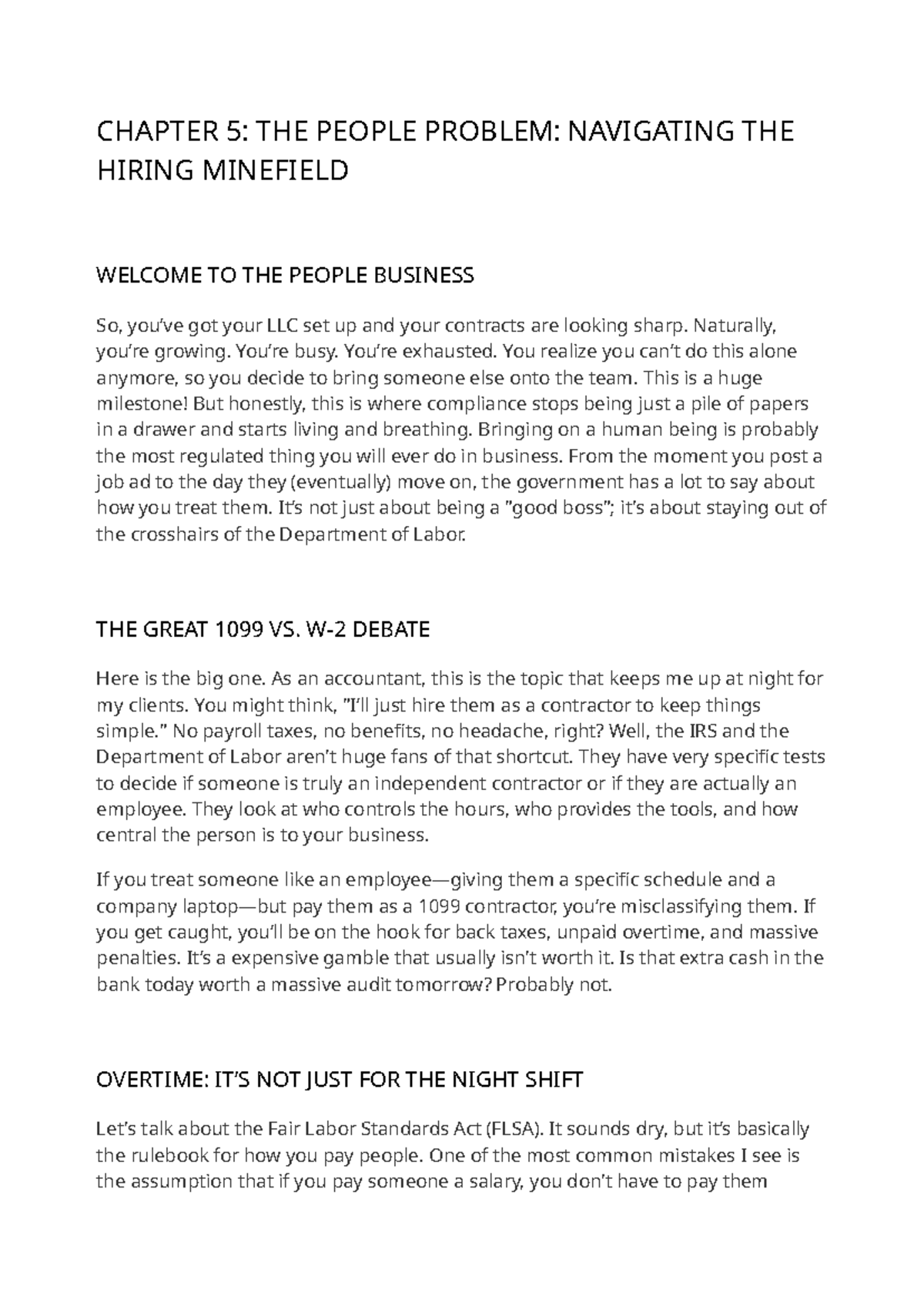 CHAPTER 5: NAVIGATING HIRING REGULATIONS IN ACCOUNTING - Studocu