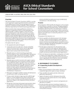 ASCA National Model Executive Summary for School Counseling Programs ...