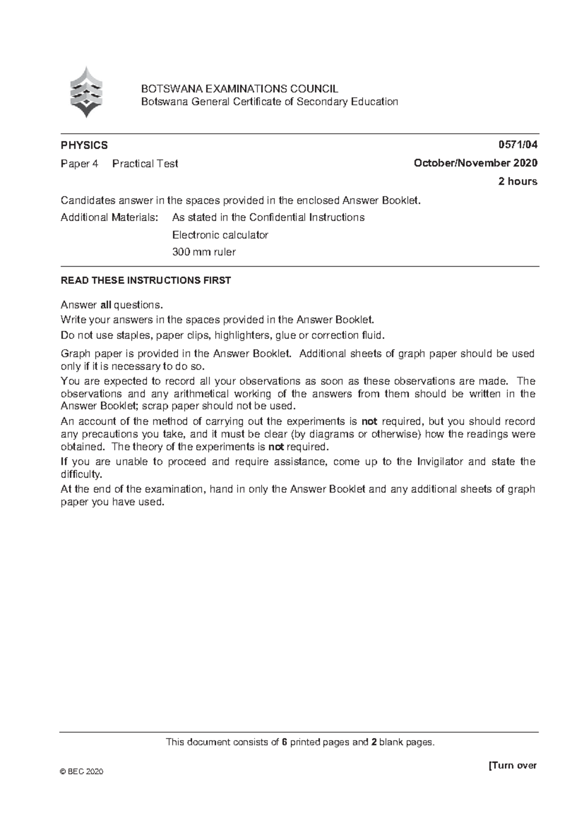 PHYSICS STUDY MATERIALS - 5($' 7+(6( ,16758&7,216 ),567 $QVZHU DOO ...