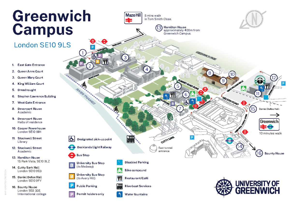 Greenwich Campus Map 2024: Key Locations & Access Points - Studocu