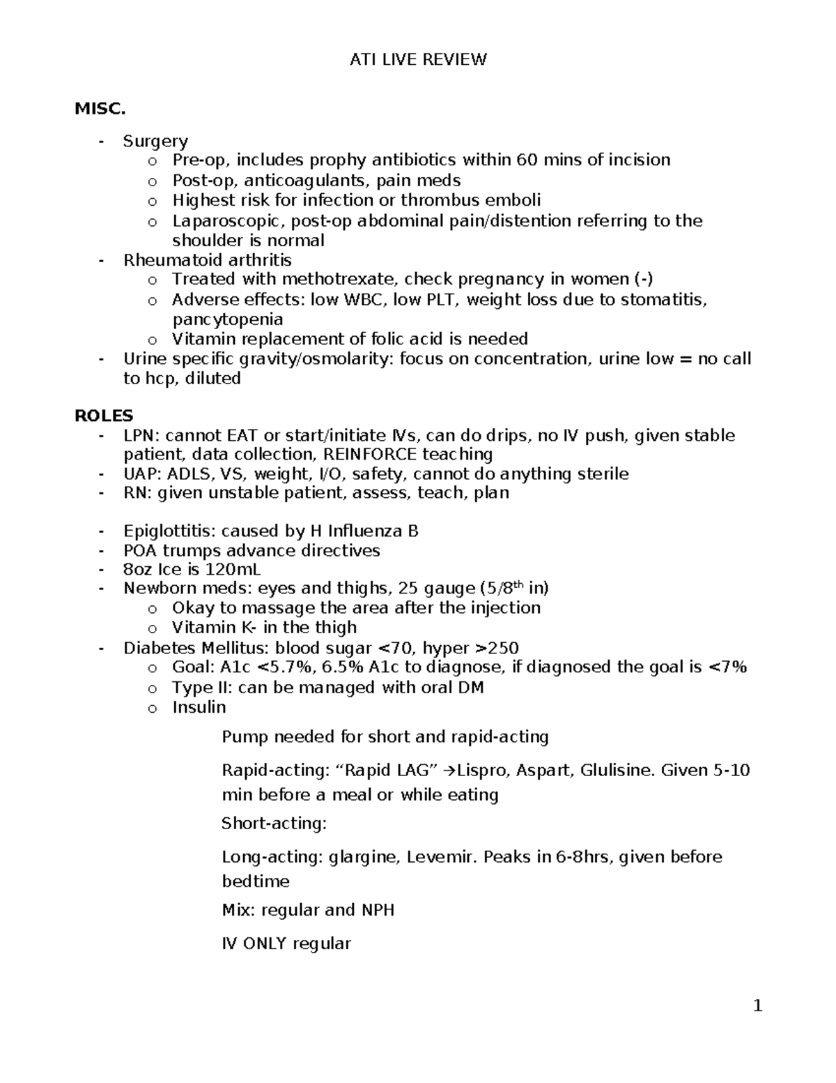 ATI LIVE REVIEW: Comprehensive Study Guide for Nursing Exam Prep - Studocu